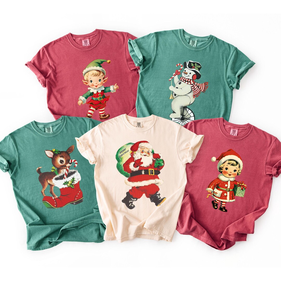 Comfort Colors Retro Christmas Shirt, Vintage Matching Family / Office ...