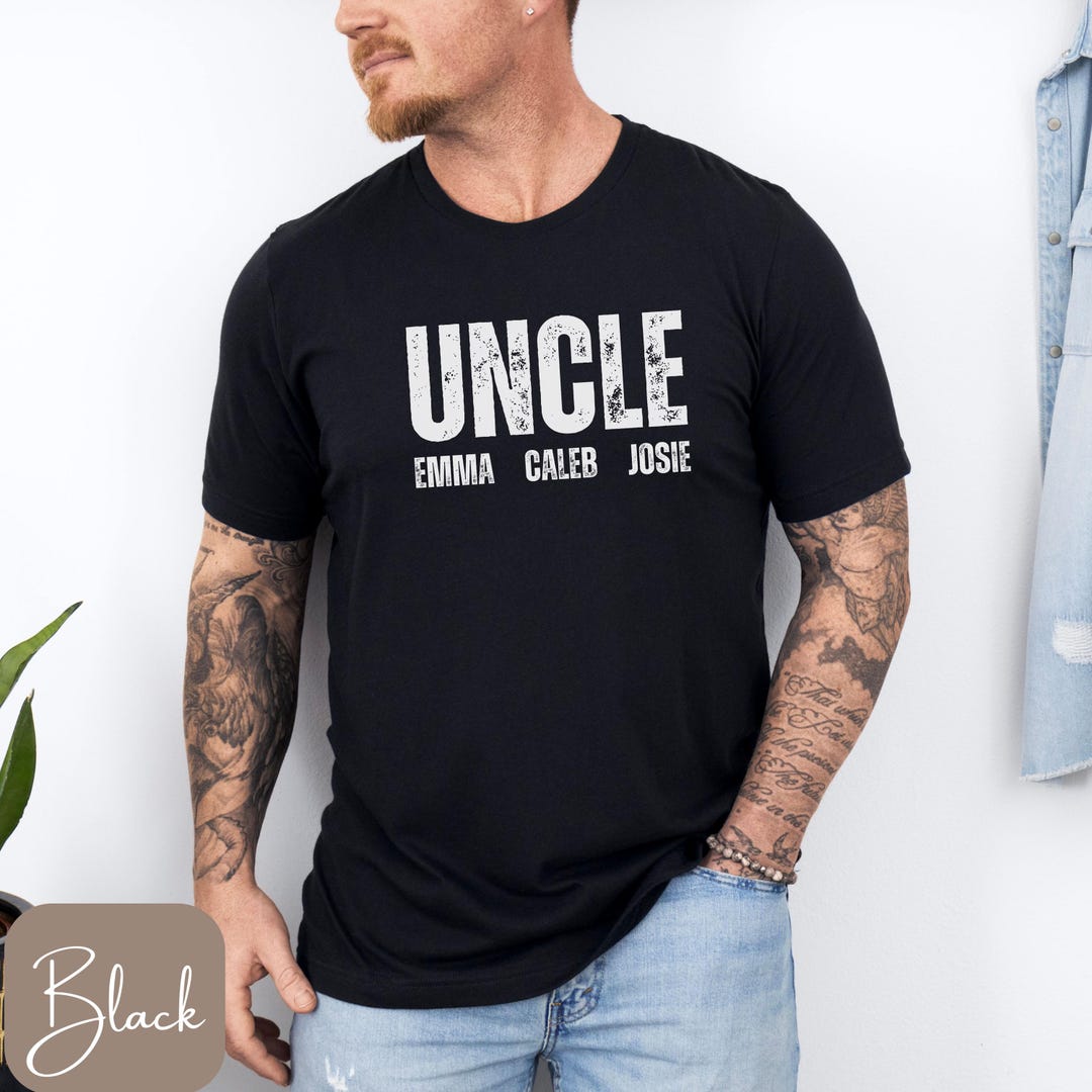 Uncle Shirt With Kids Names, Personalized Uncle Shirt, Custom Uncle T ...
