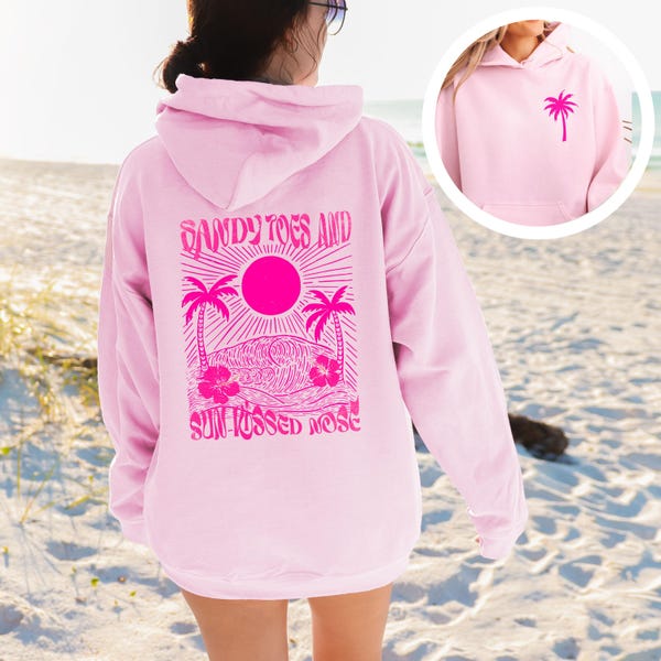 Pink Palm Puff Hoodies - Etsy