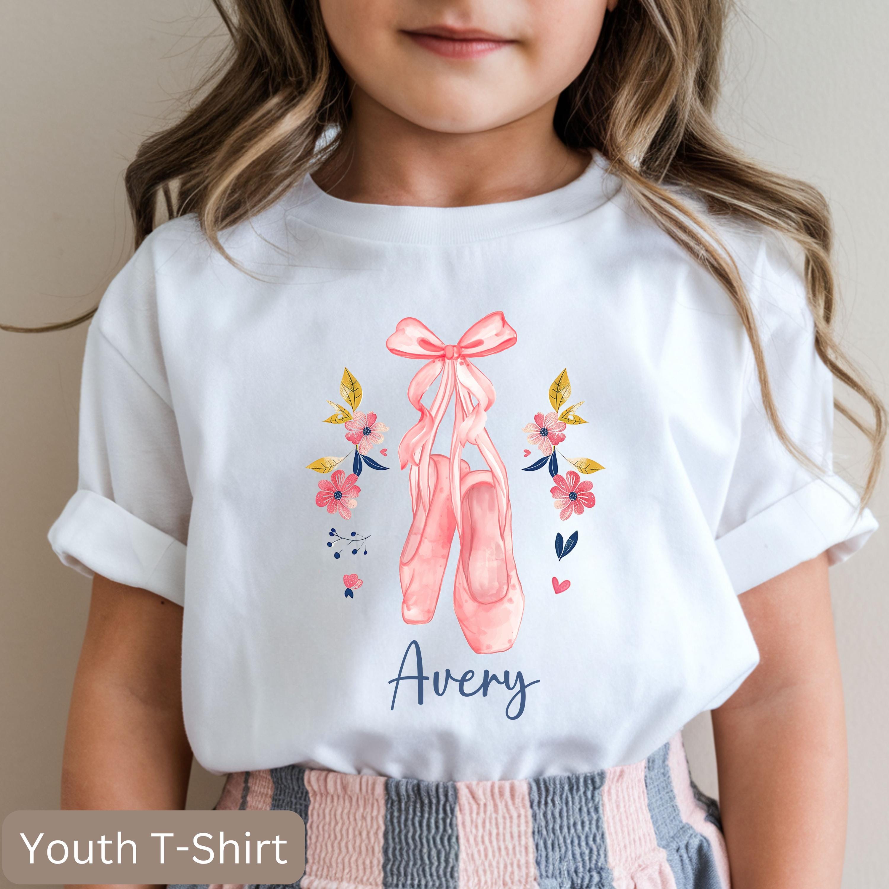 Personalized Ballet Hoodie for Girls, Custom Name Ballerina Shirt ...