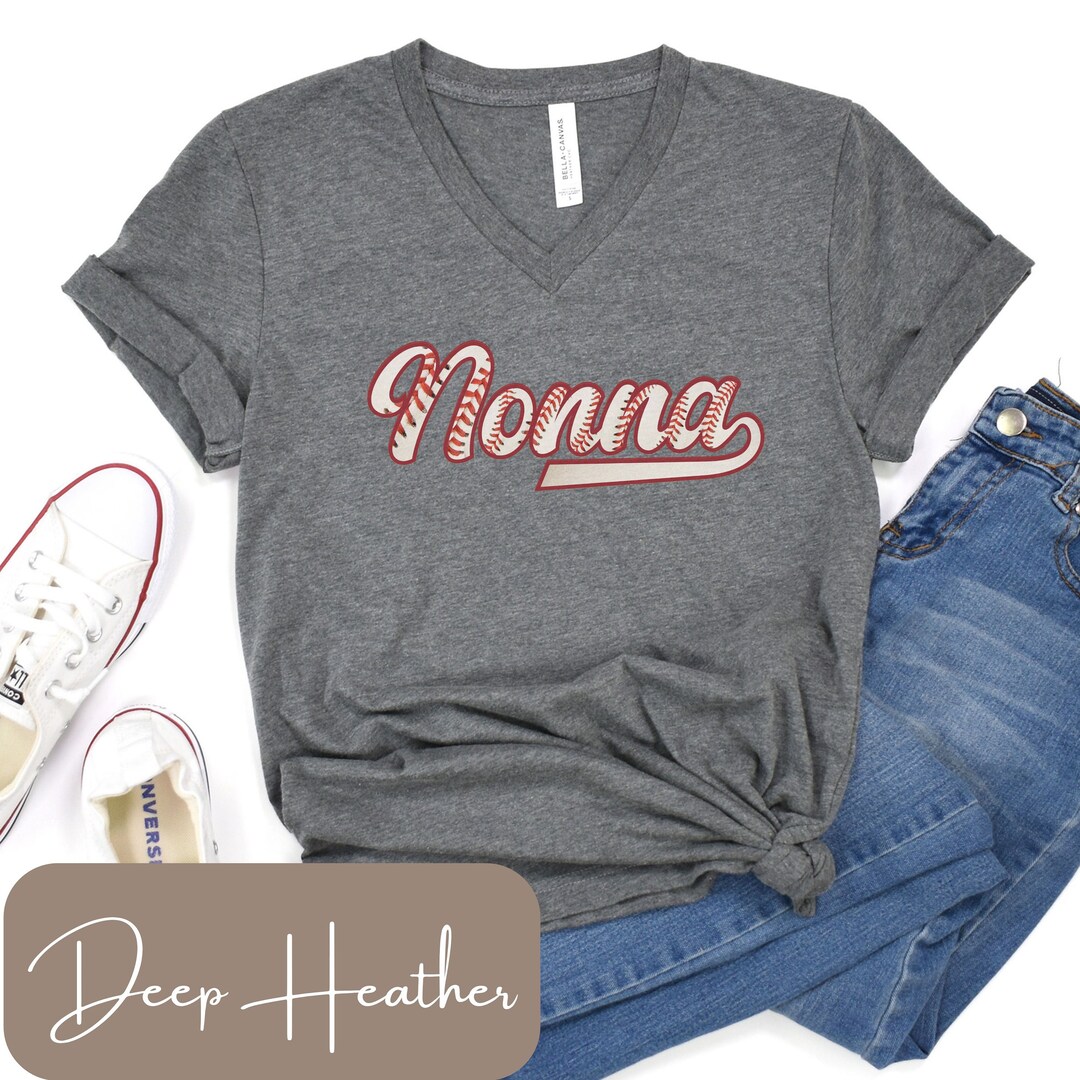 Baseball Nonna V-neck T-shirt, Nonna Baseball Shirt, Nonna T-ball Shirt ...