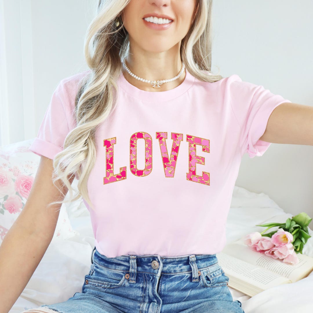 Valentine V-neck, Valentine T-shirt, Love Shirt, Pink Valentine Shirt ...