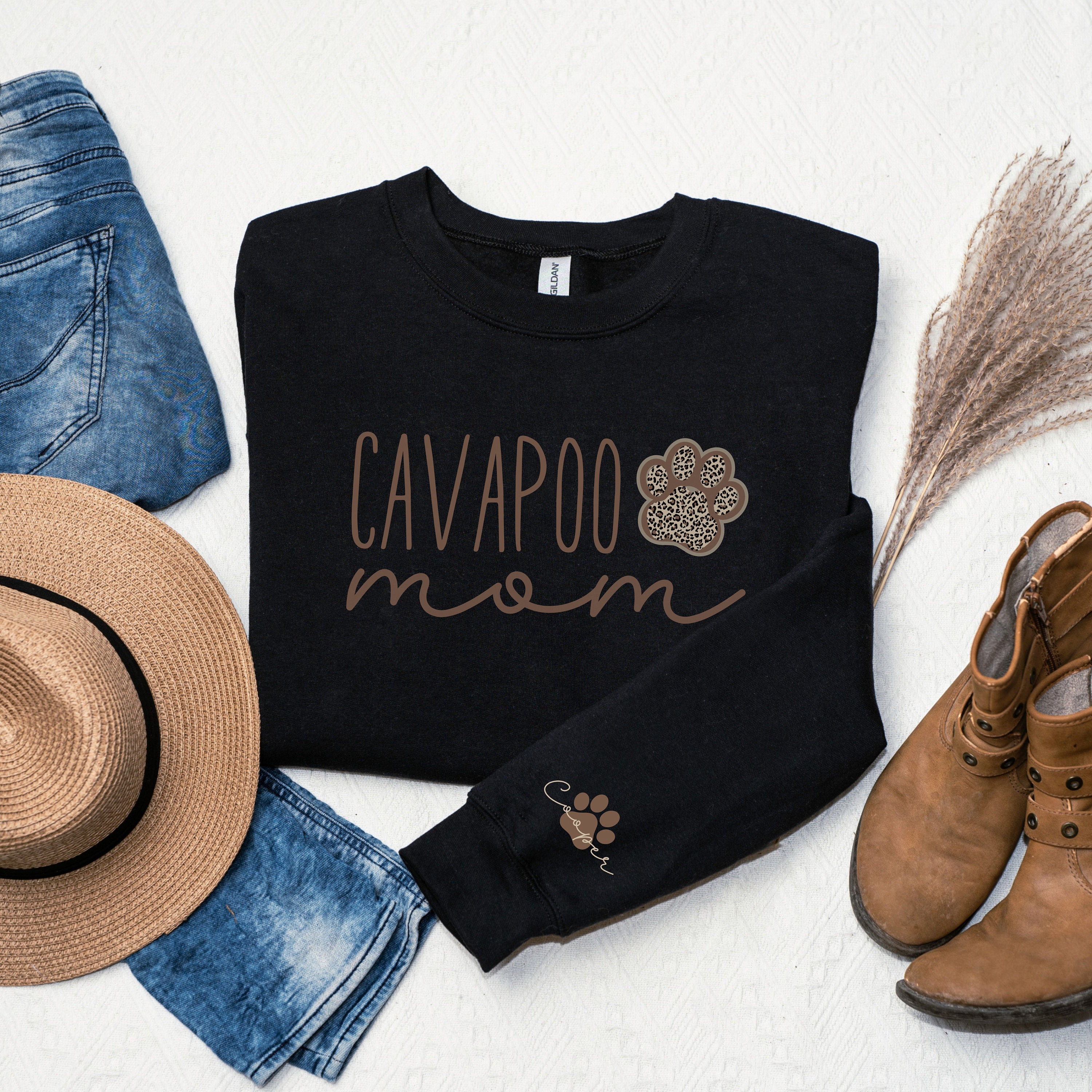 Personalized Cavapoo Mom Sweatshirt, Cavapoo Sweatshirt, Custom Cavapoo ...