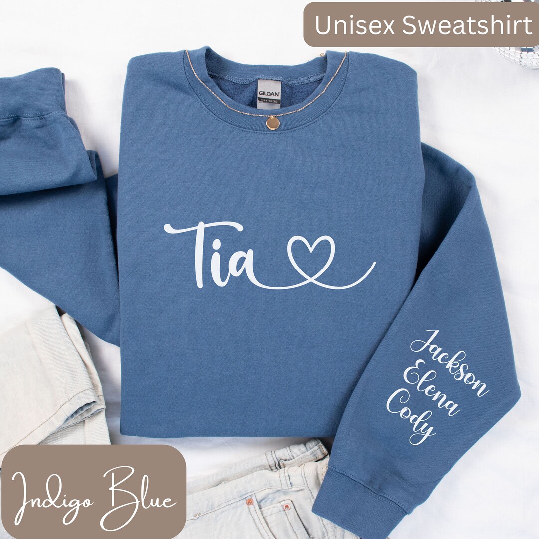 Tia Sweatshirt Personalized, Custom Tia Shirt With Names, Sleeve ...