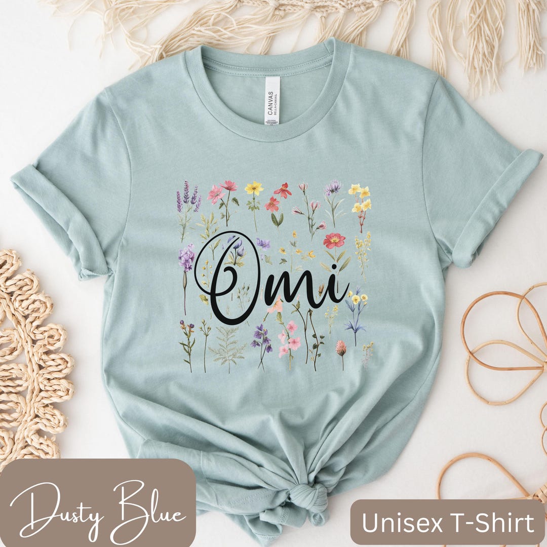 Omi Wildflower T-shirt, Floral Omi Shirt, Omi T-shirt, Omi Shirt With ...