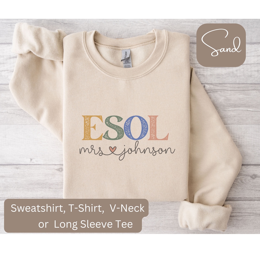 Personalized ESOL Teacher Shirt, V-neck Art Teacher Shirt, Custom ESOL ...