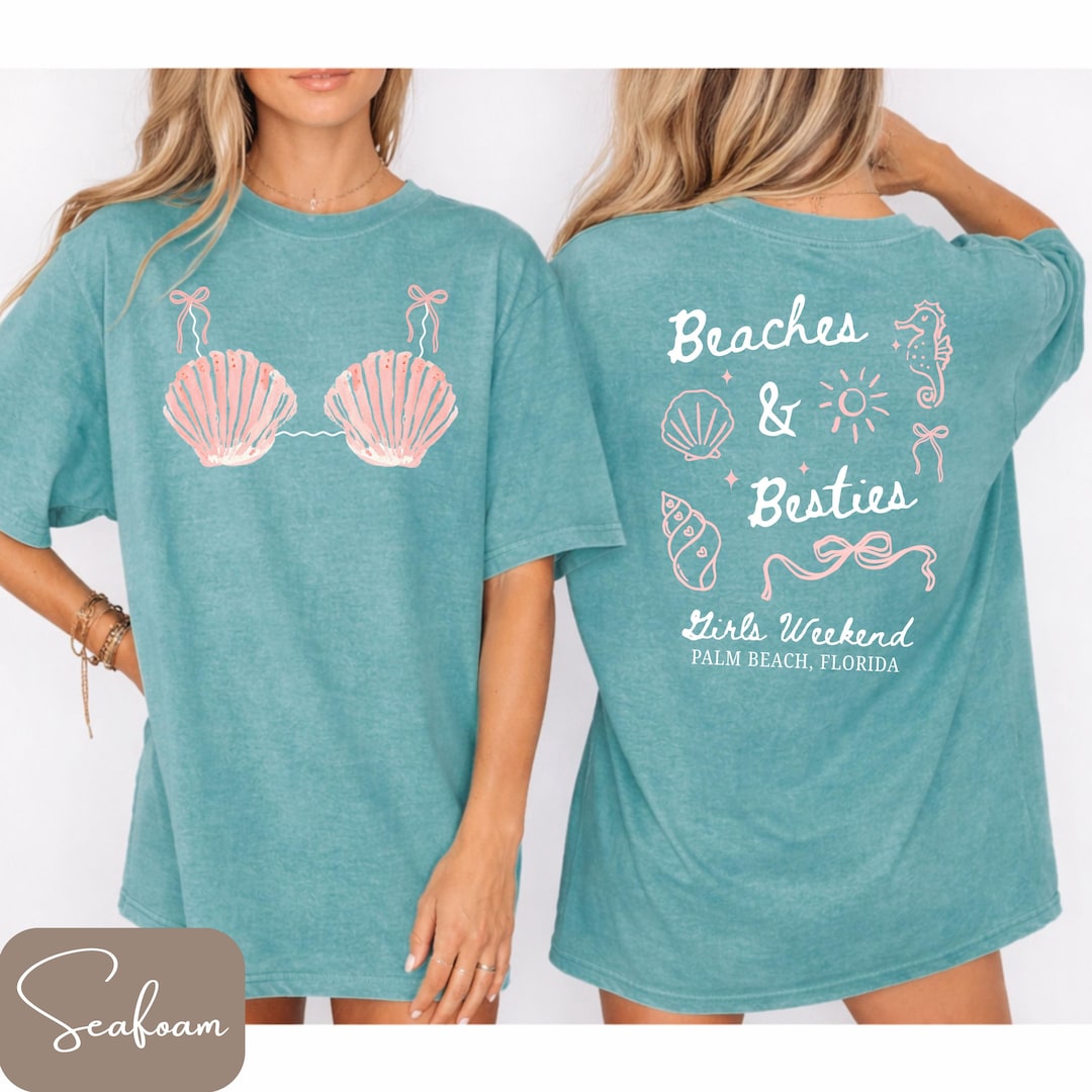 Comfort Colors® Beaches and Besties Shirt, Girls Trip Beach Tee, Best ...