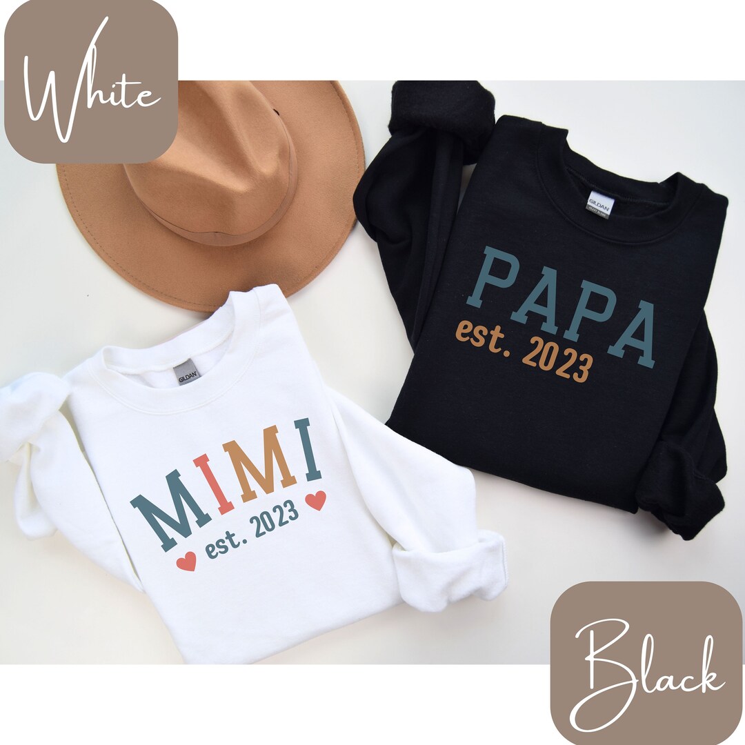 Mimi and Papa Shirts, Matching Mimi and Papa Sweatshirt, Mimi and Papa ...