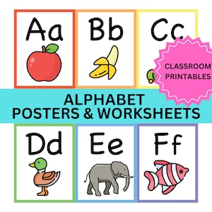 Alphabet Printable Posters and Worksheets - Early Education - Etsy