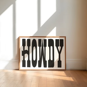 Howdy Art Print, Minimalist Howdy Wall Art, Retro Howdy Poster ...
