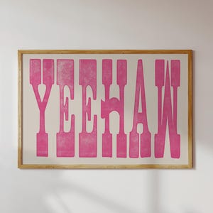Vintage Yeehaw Art Print, Rustic Decor Yeehaw Poster, Western Wall Art ...