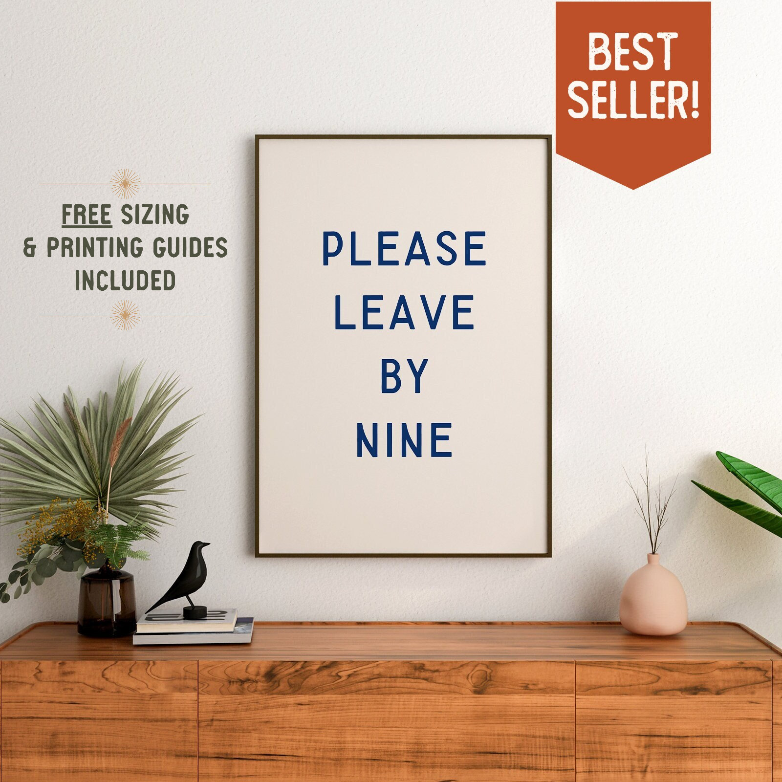 Hospitality Print, Please Leave by Nine Poster, Retro Minimalist ...