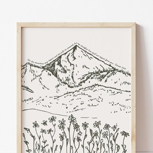 Mountains Bible Art Print | Pretty Scripture Wall Art | Isaiah 54 Art ...