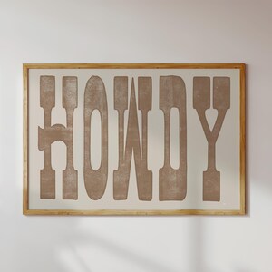 Vintage Howdy Art Print, Rustic Howdy Poster, Western Wall Art, Cute ...