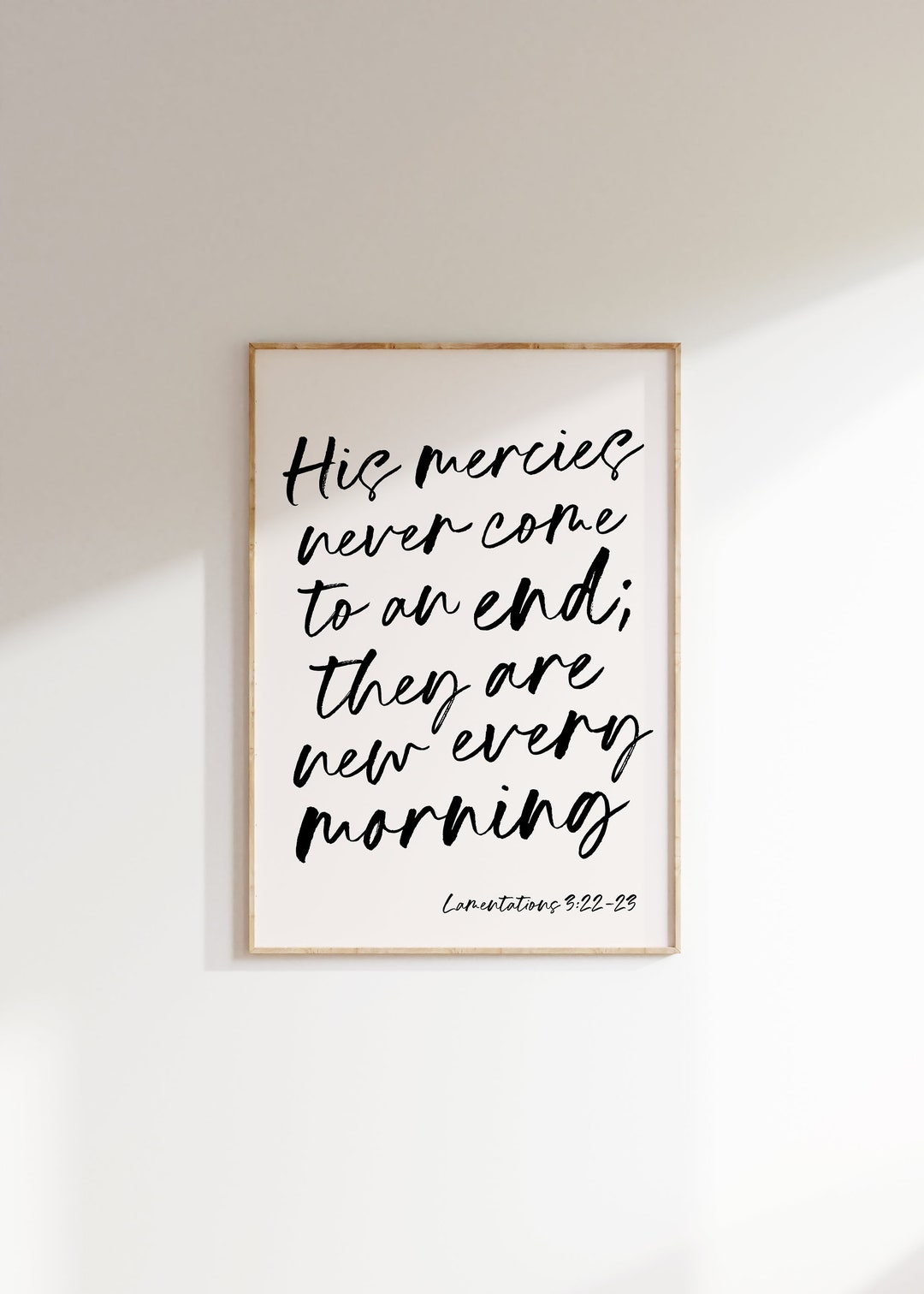 Calligraphy Bible Art Print | Pretty Scripture Wall Art | Mercies Are ...