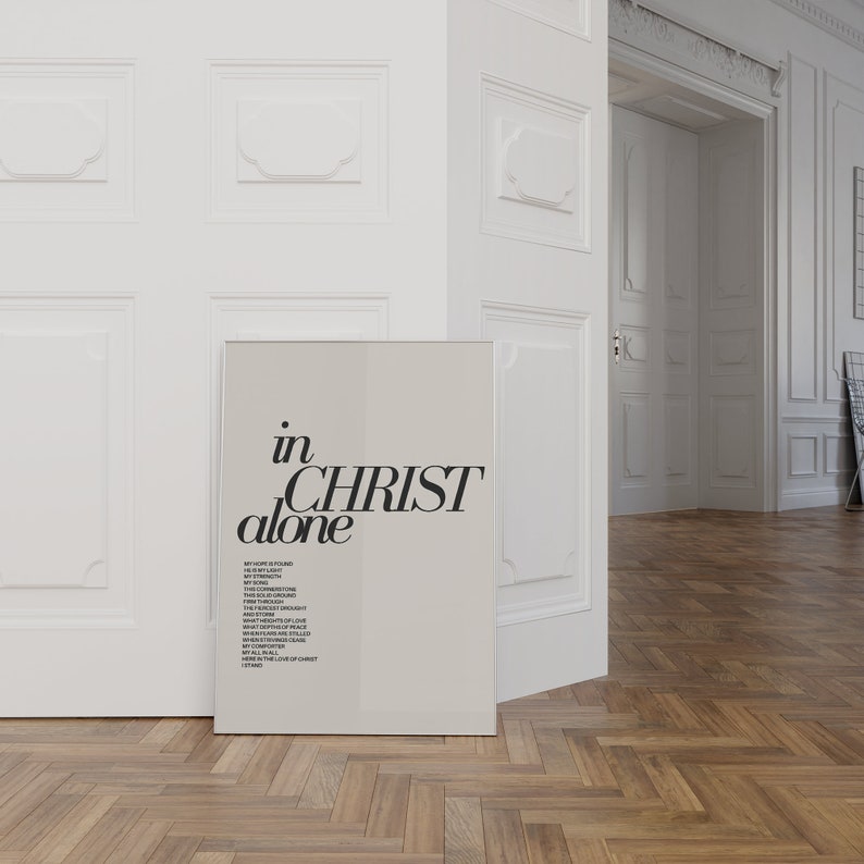 In Christ Alone Art Print, Minimalist Christian Wall Art Print, Bible ...