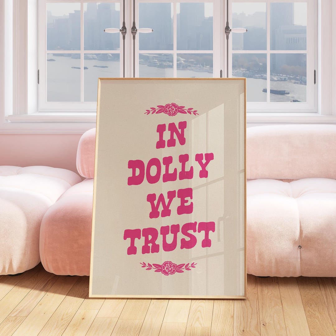 In Dolly We Trust Print, Western Wall Art Poster, Vintage Typography ...