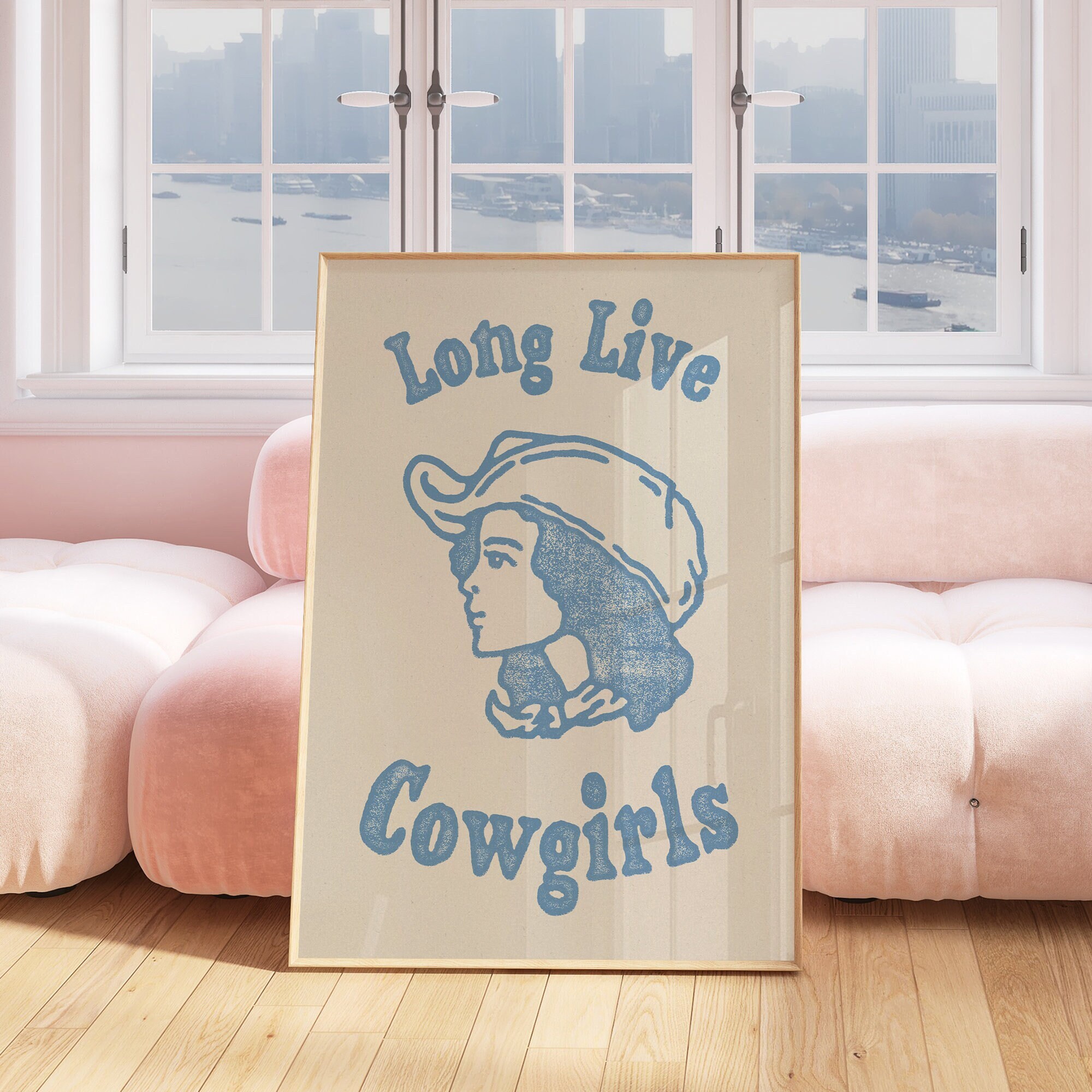 Long Live Cowgirls Print Blue, Western Vibes Poster, Southern Wall Art ...