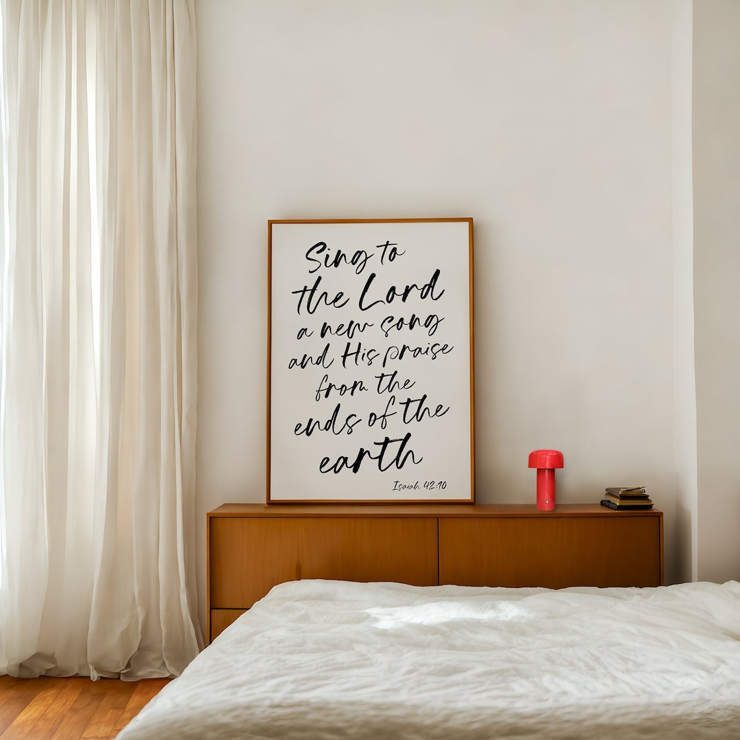 Calligraphy Bible Art Print | Pretty Scripture Wall Art | Sing to the ...