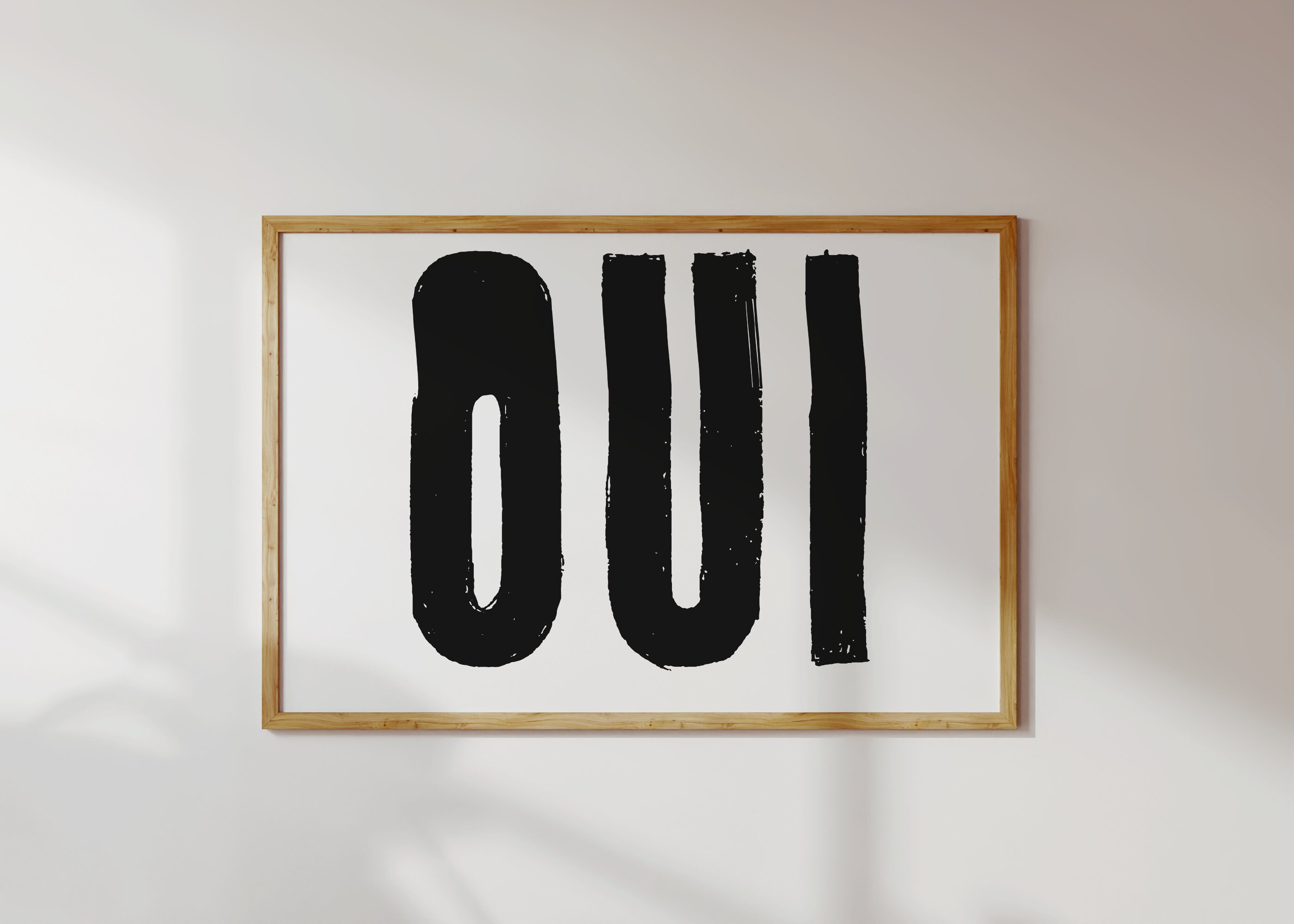 Modern French Art Print Retro Typography Wall Art France Oui Poster ...
