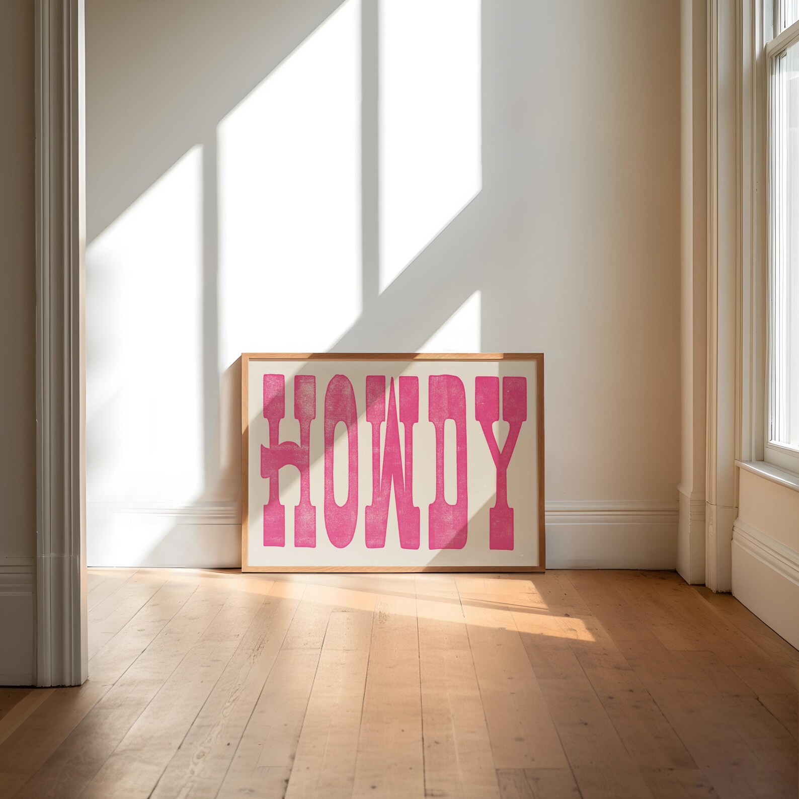 Vintage Howdy Art Print, Rustic Howdy Poster, Western Wall Art, Cute ...