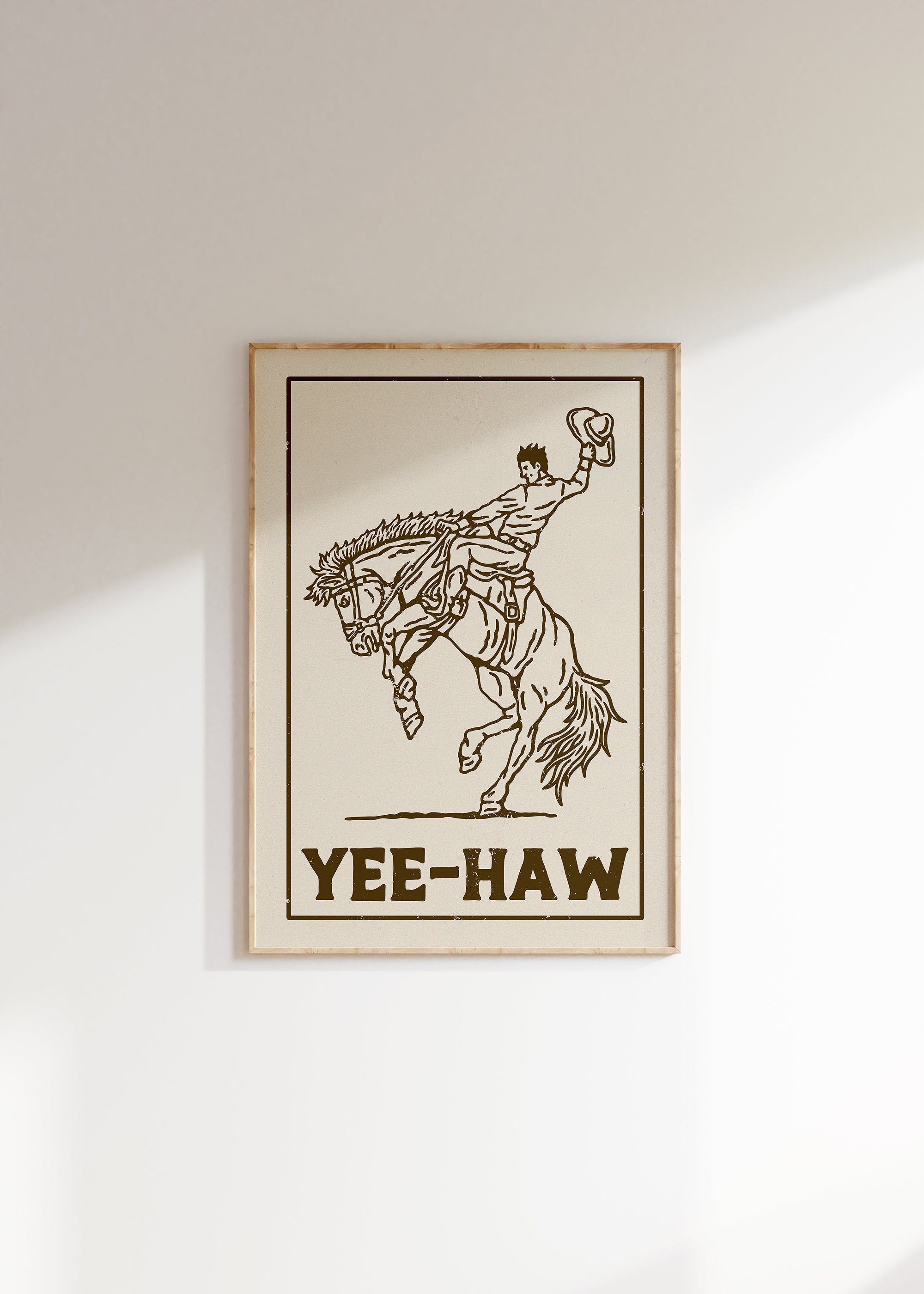 Yeehaw Print, Southern Wall Art Poster, Distressed Vintage Western ...