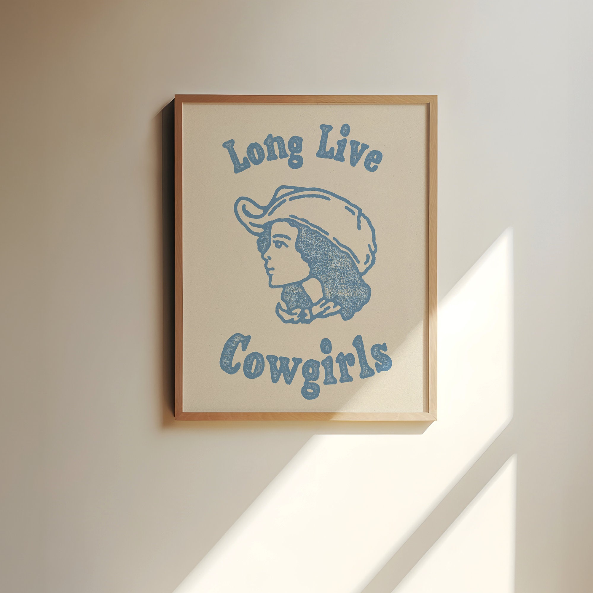 Long Live Cowgirls Print Blue, Western Vibes Poster, Southern Wall Art ...