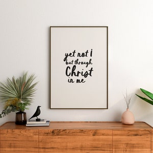 Christ in Me Art Print Minimalist Christian Wall Art Retro Poster Print ...