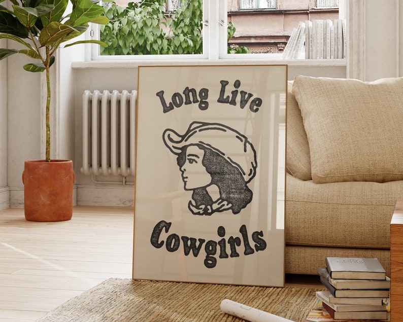 Long Live Cowgirls Print Black, Western Vibes Poster, Southern Wall Art ...