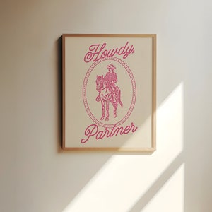 Howdy Partner Wall Art, Howdy Sign, Vintage Cowboy Poster, Vintage ...