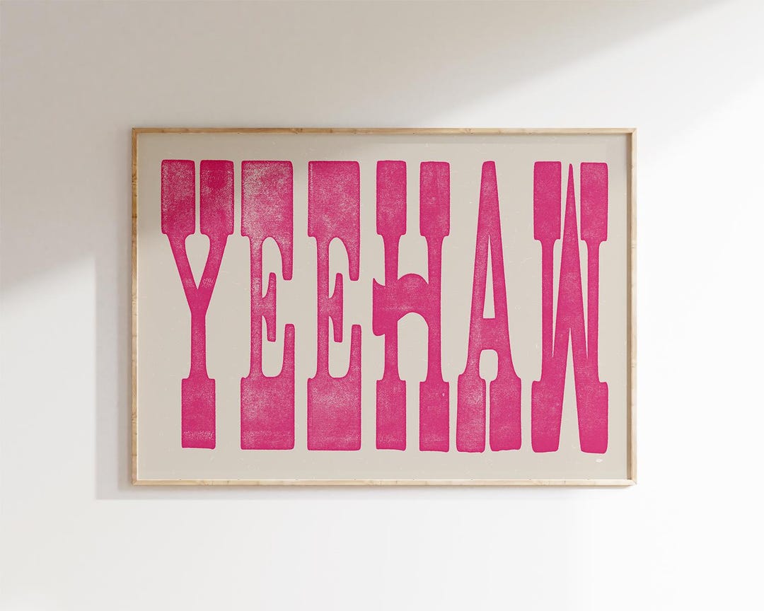 Vintage Yeehaw Art Print, Rustic Decor Yeehaw Poster, Western Wall Art ...