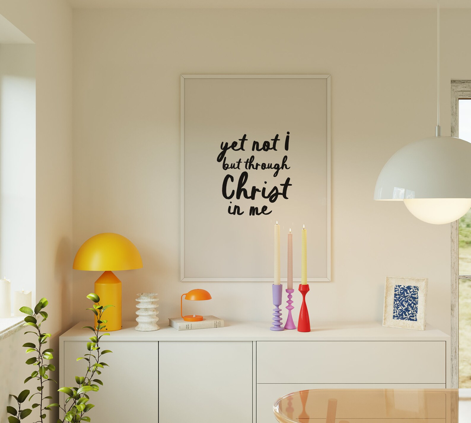 Christ in Me Art Print Minimalist Christian Wall Art Retro Poster Print ...