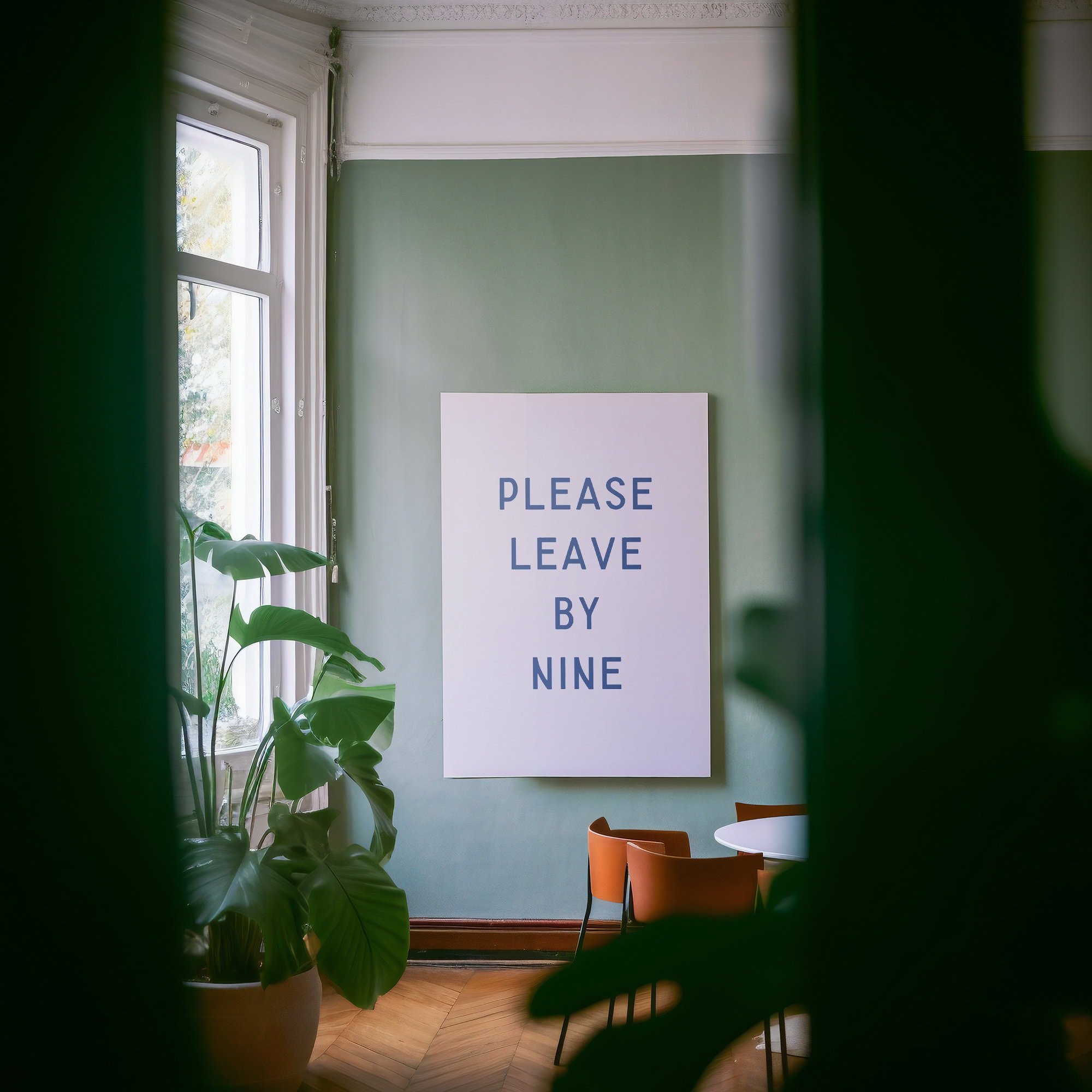 Please Leave by 9 Physical Poster, Hospitality Print, Housewarming Gift ...