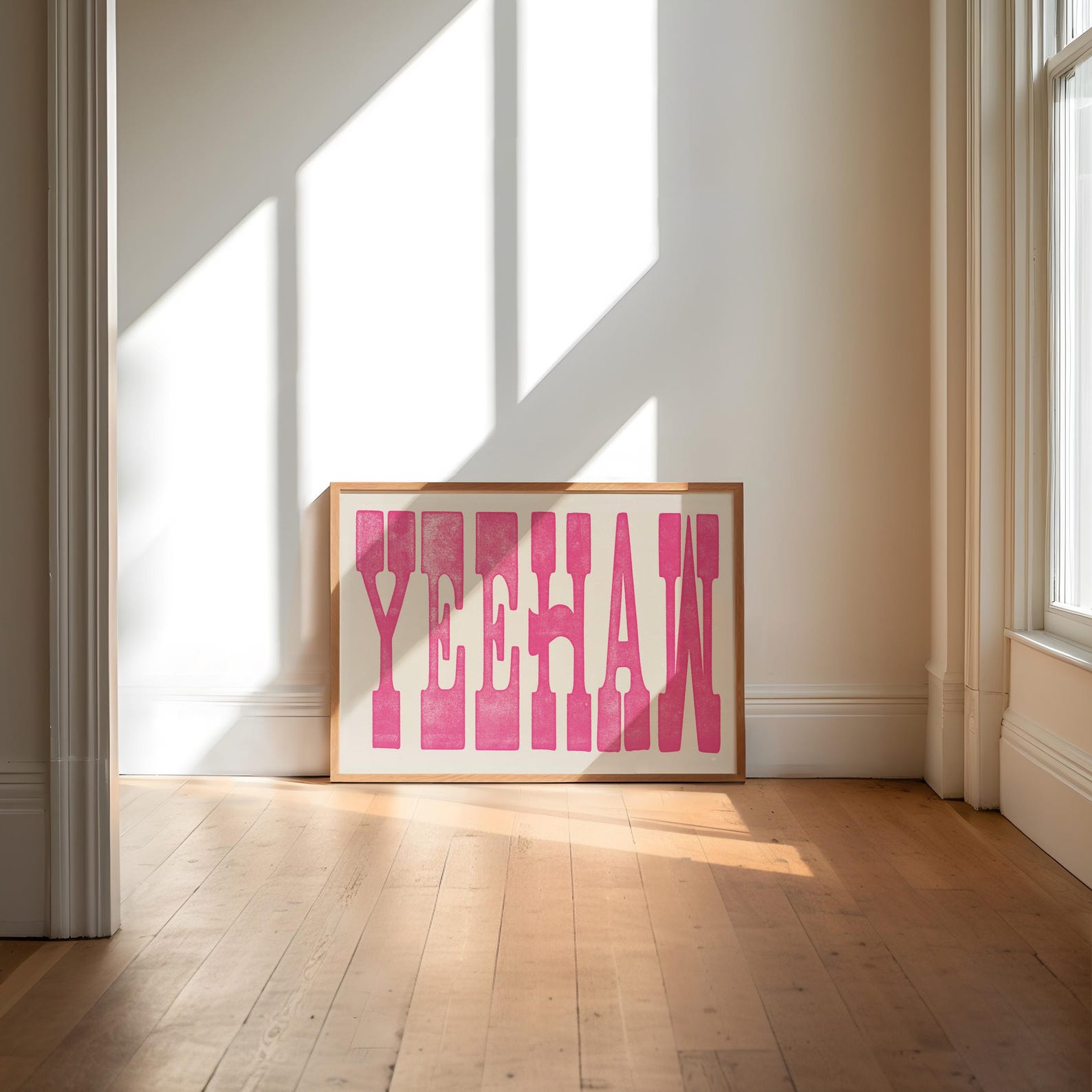 Vintage Yeehaw Art Print, Rustic Decor Yeehaw Poster, Western Wall Art ...