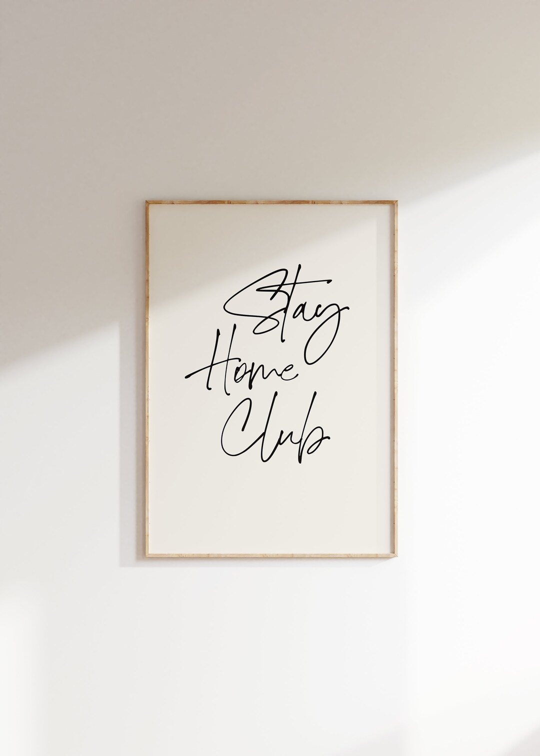 Stay Home Club Art Print, Homebody Poster, Cute Apartment Decor, Quote ...