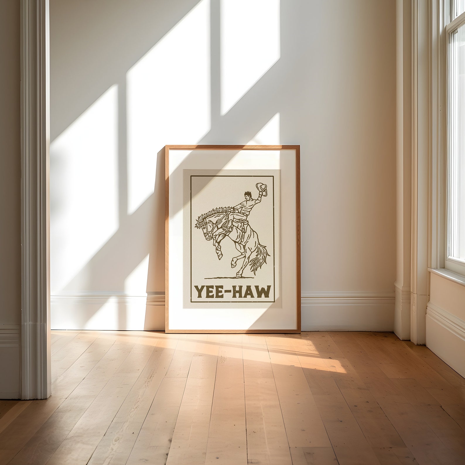 Yeehaw Print, Southern Wall Art Poster, Distressed Vintage Western ...