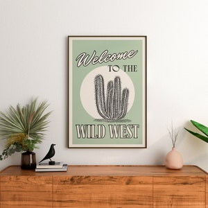 Wild West Poster Vintage Western Wall Art, Cowboy Cute Apartment Decor ...