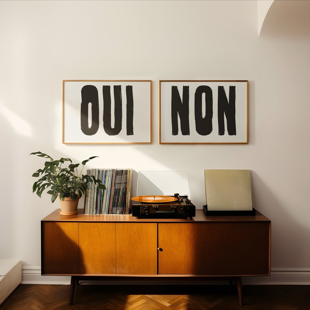 Modern French Art Print Bundle, Typography Wall Art, France Oui Non ...