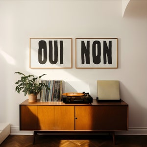Modern French Art Print Bundle, Typography Wall Art, France Oui Non ...