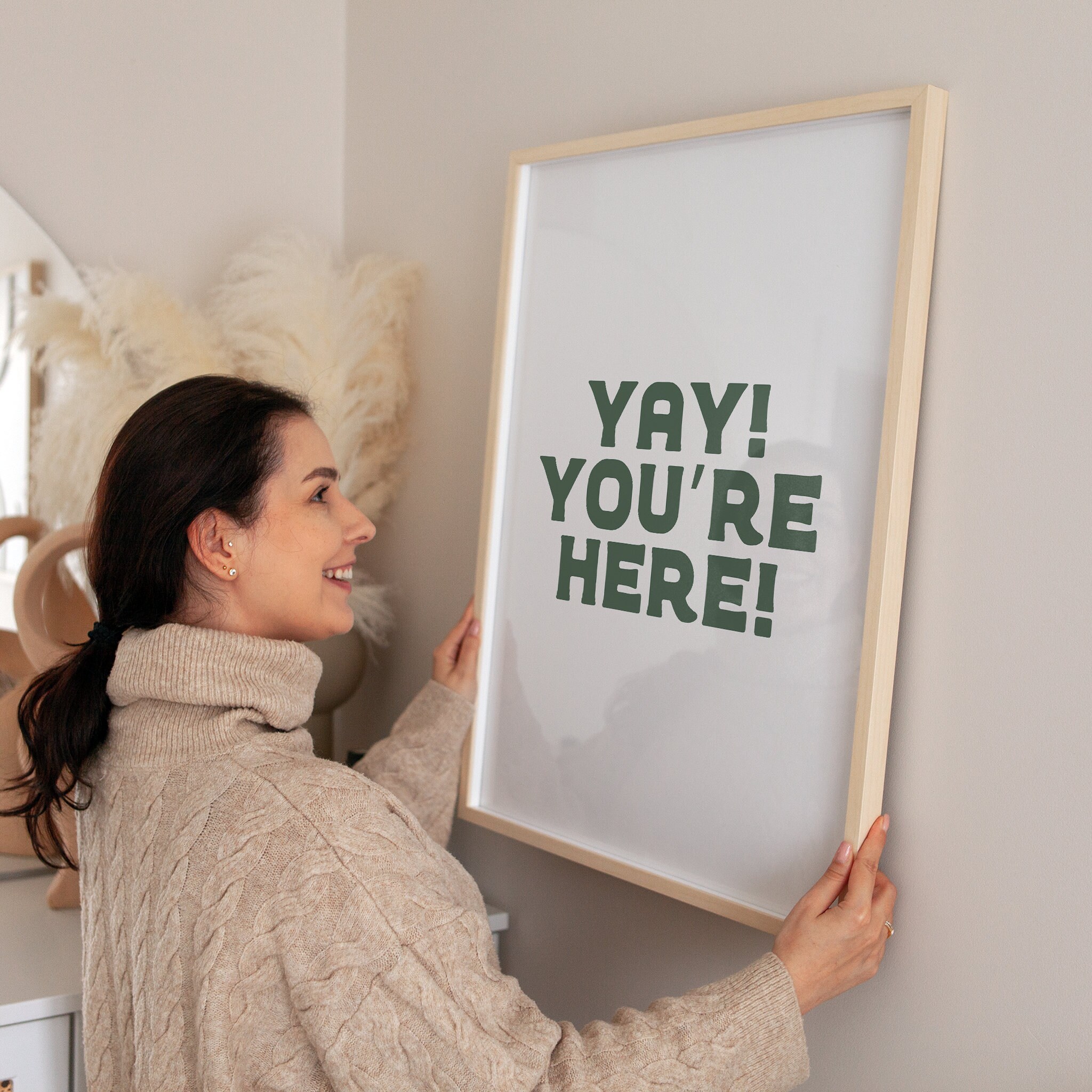 YAY You're Here Poster Physical Giclée Art Print, Hospitality Print ...