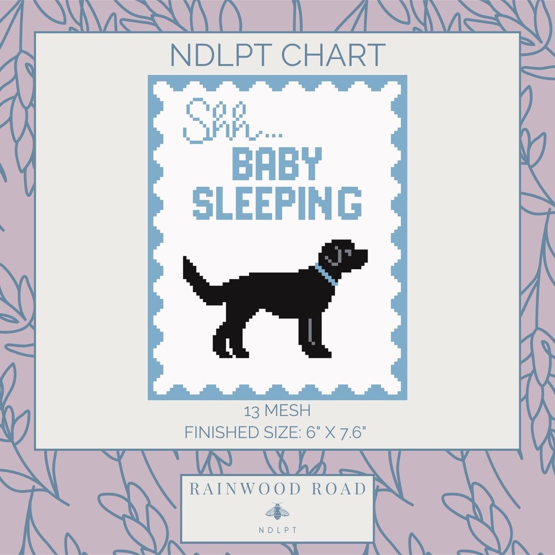 Shh Baby Sleeping Labrador Retriever Blue Needlepoint Chart - Etsy