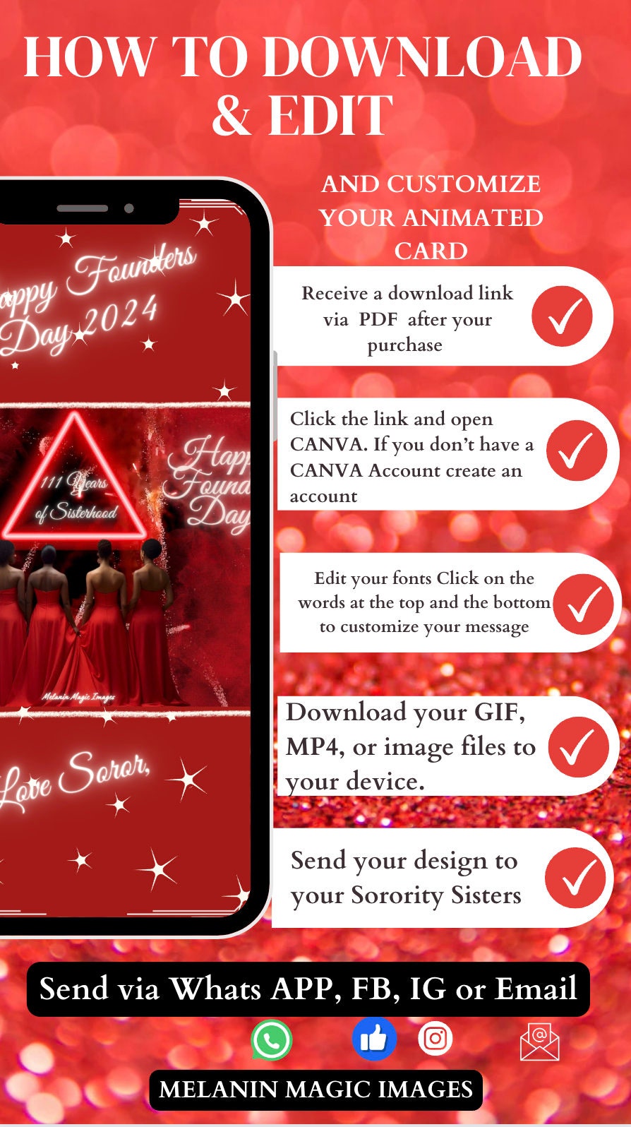 Delta Sigma Theta Founders Day Animated E-card (customizable) - Etsy