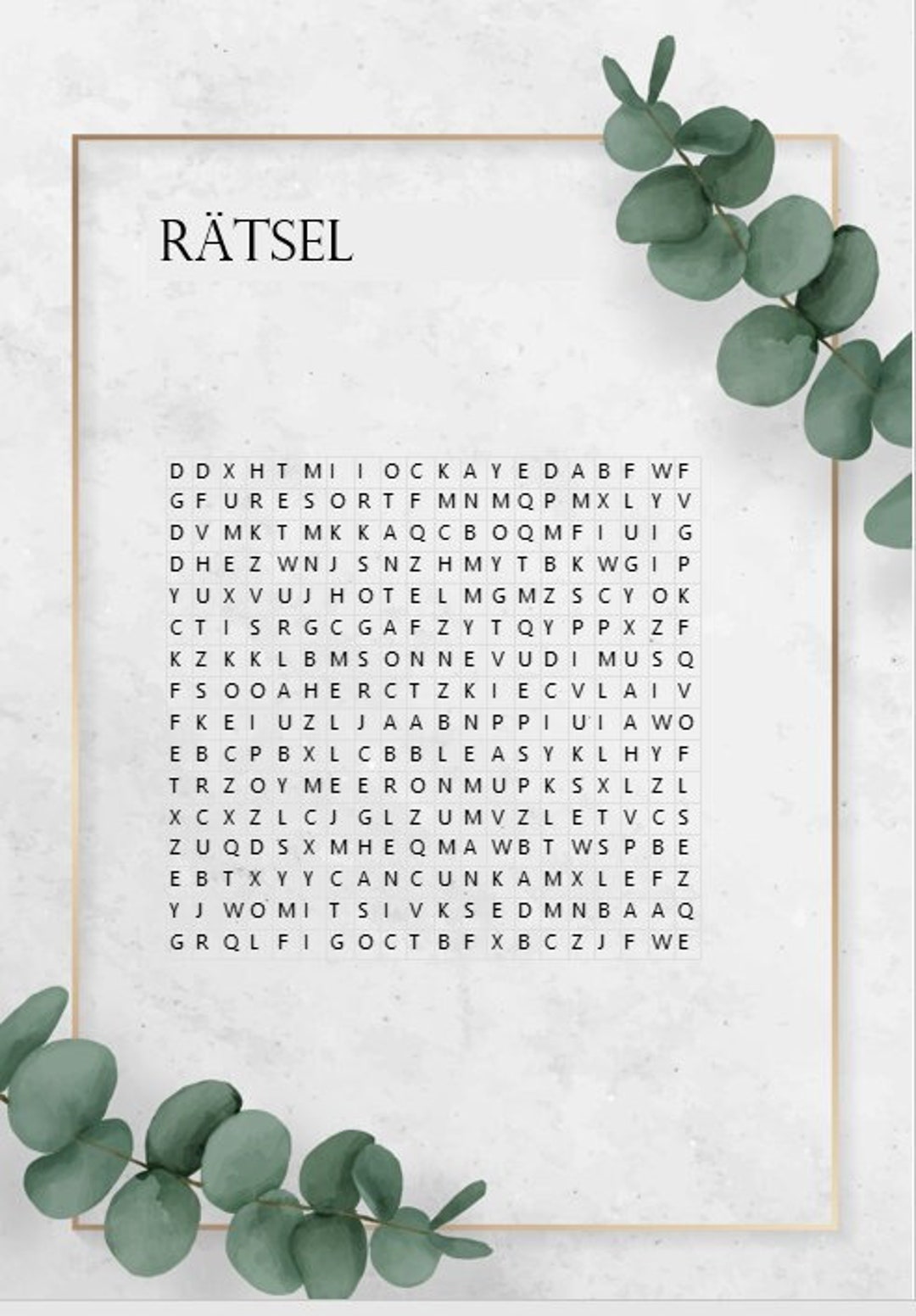 Personalisierte Gutschein Rätsel als kreative Geschenkidee Eukalyptus ...