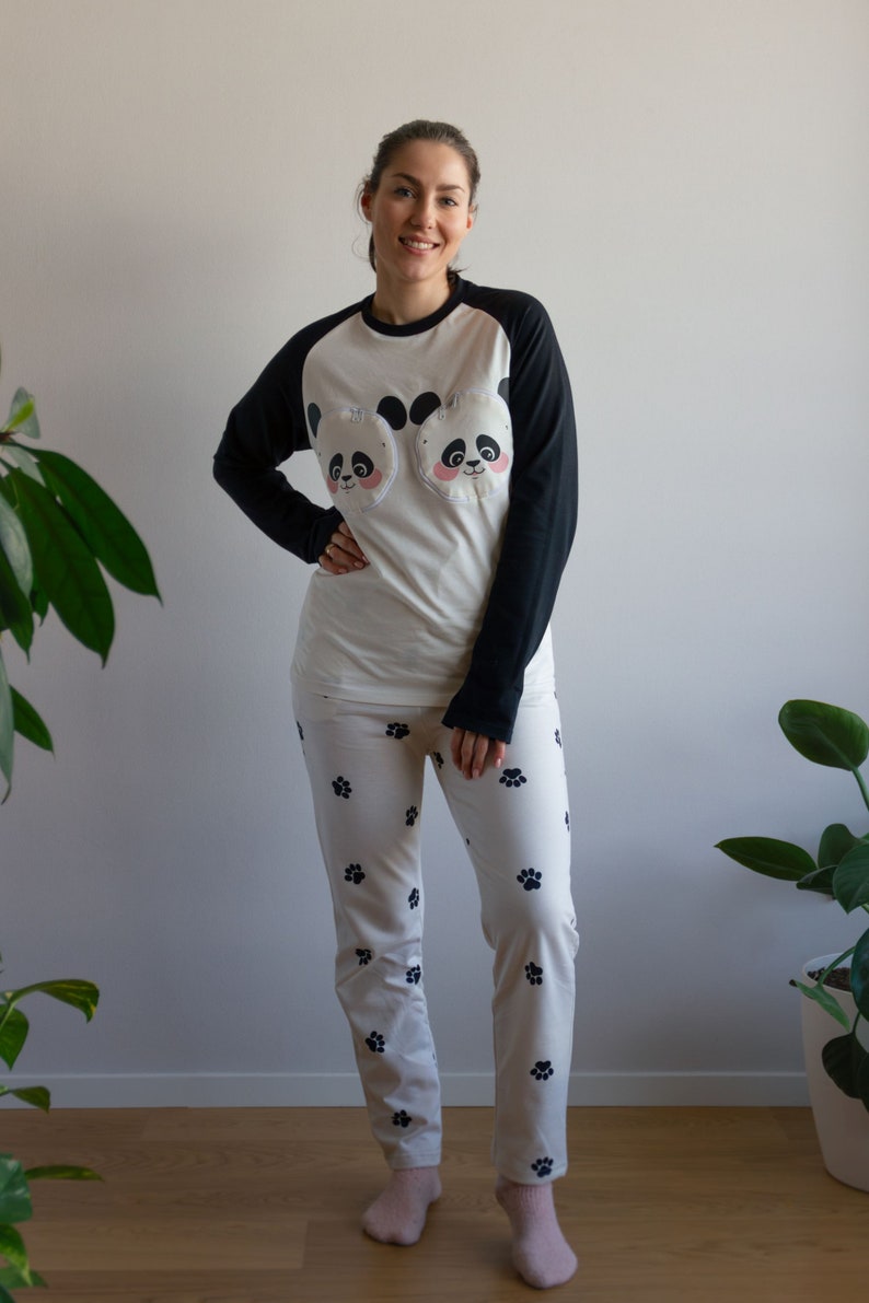 Panda Mama - Cute, Warm and Comfy Breastfeeding Pyjamas With Easy Zip ...
