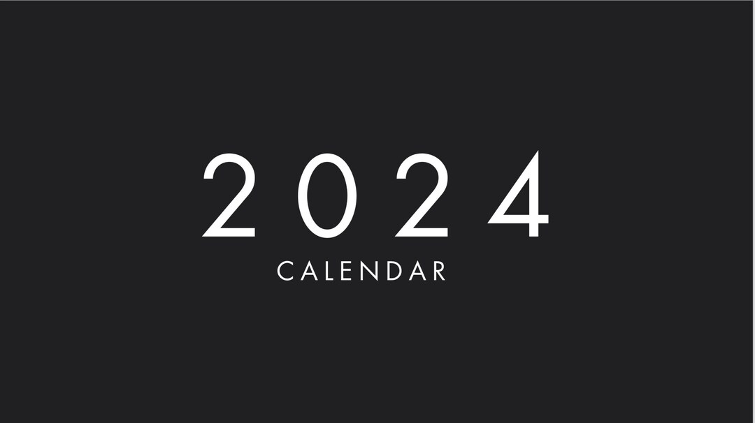 Printable Black and White 2024 Calendar Minimalist Calendar Simple - Etsy