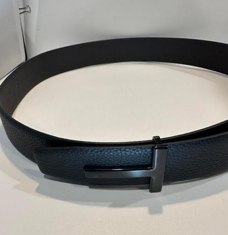 Black & Brown Leather Enamel T RIDGE BELT With Black Buckle - Etsy