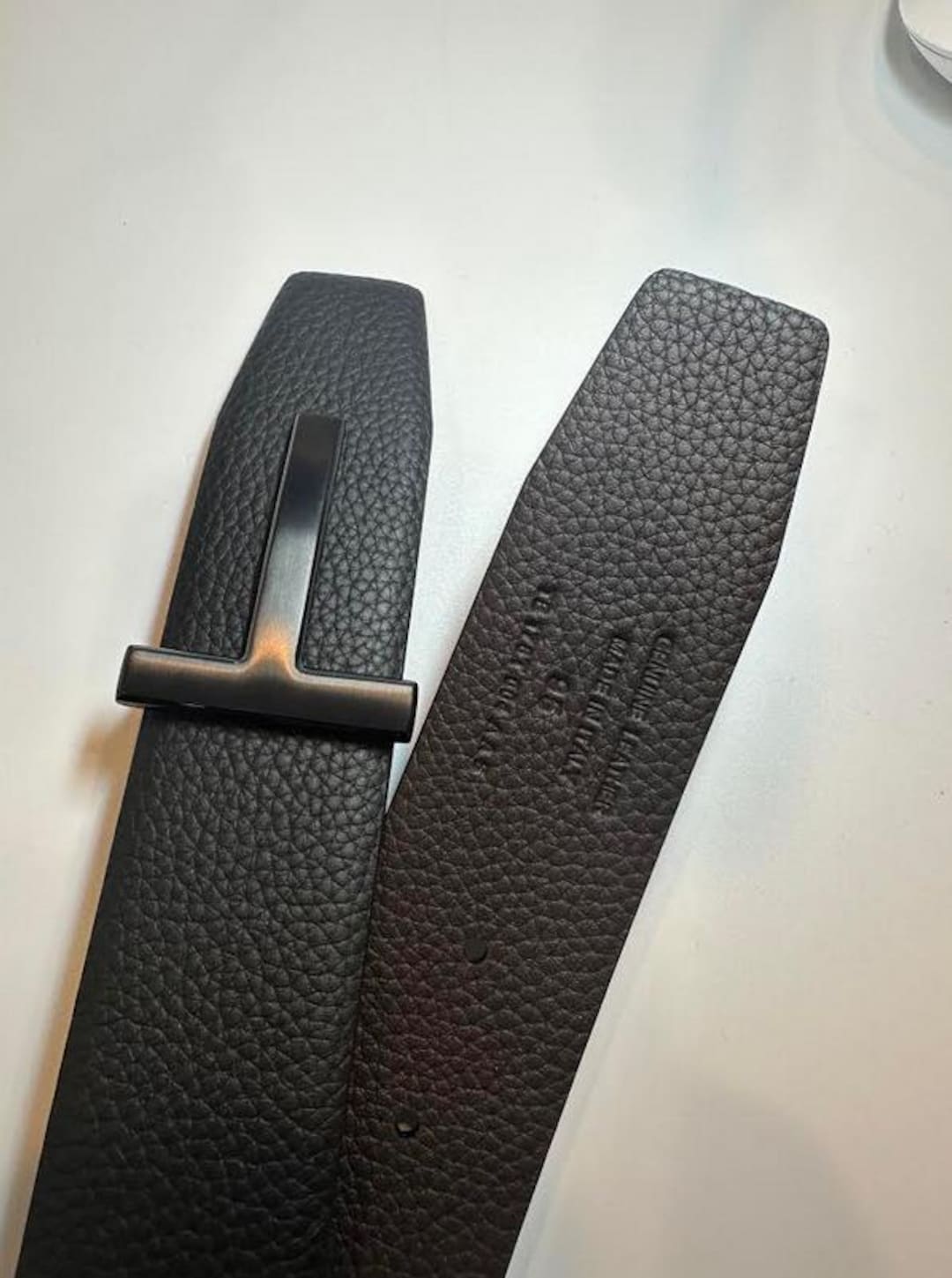 Black & Brown Leather Enamel T RIDGE BELT With Black Buckle - Etsy