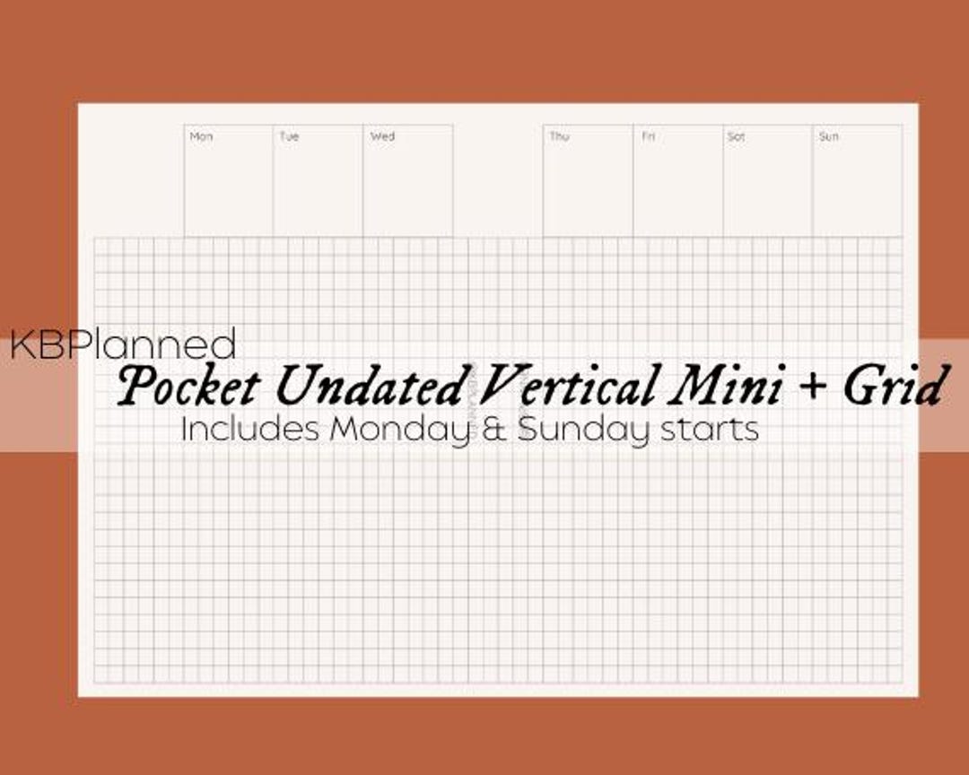 Pocket Undated Vertical Mini + Grid - Etsy