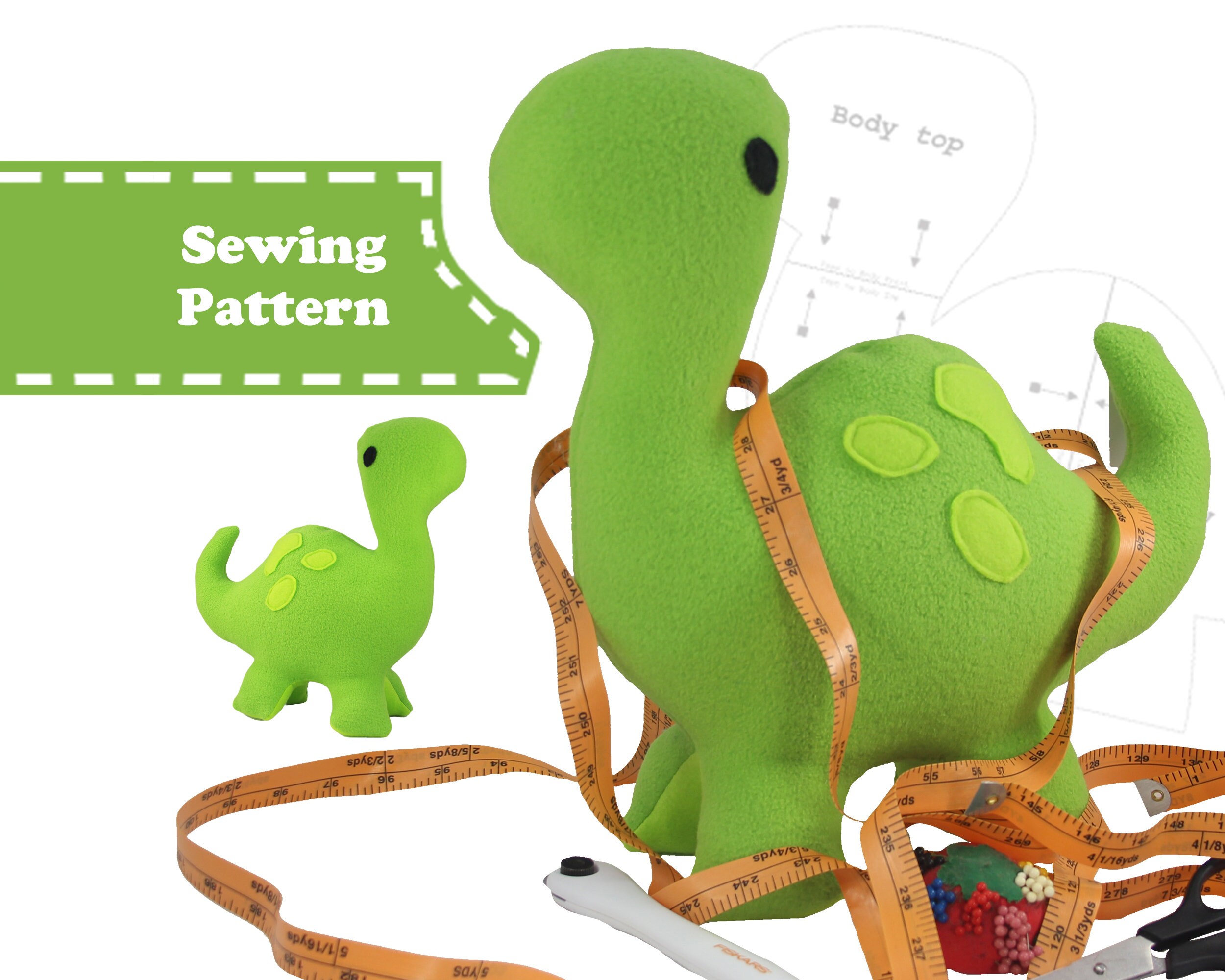 Dinosaur Plush Sewing Pattern Digital Download - Etsy