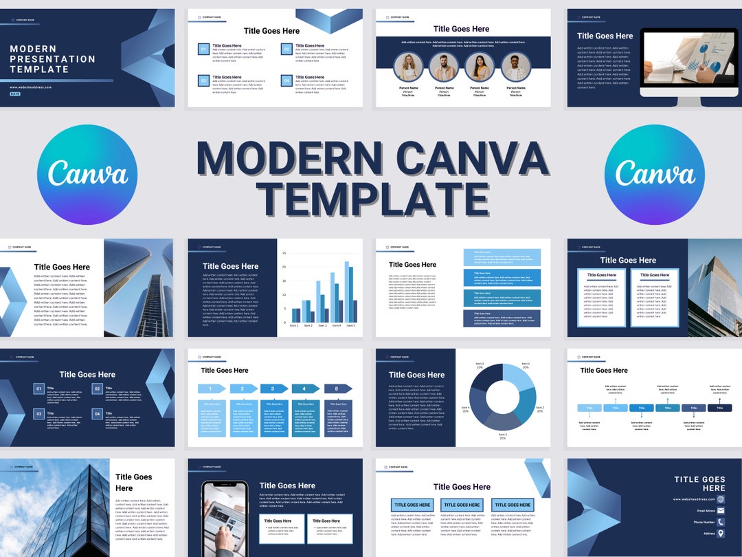 Modern Canva Presentation Template - Etsy